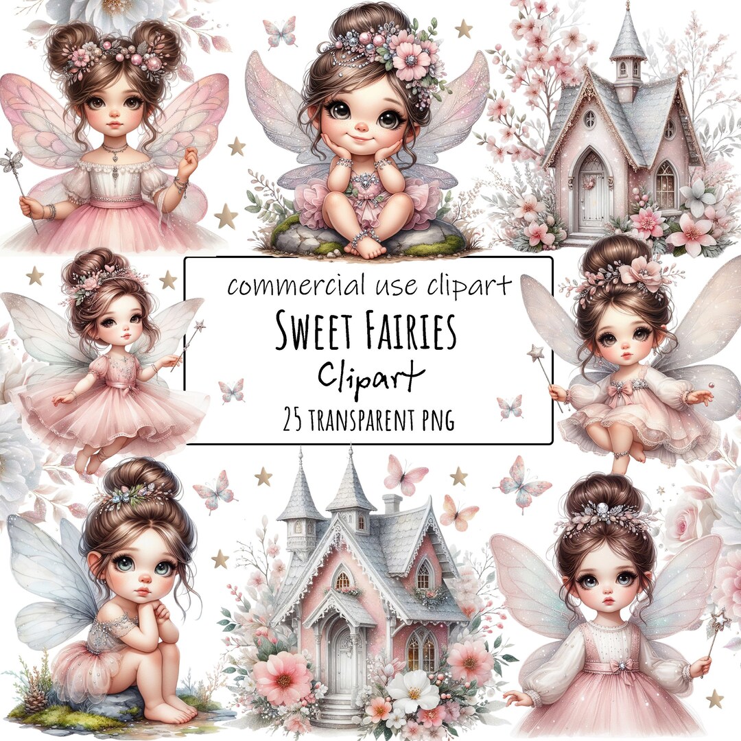 Sweet Fairies Clipart, Fairy PNG, Garden Fairies, Fairy Clipart Bundle ...