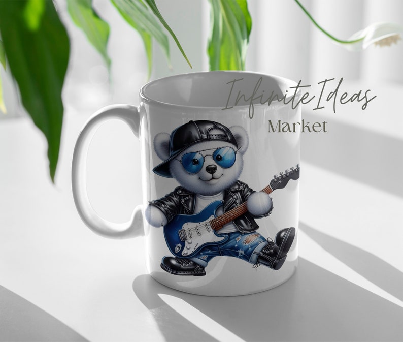 Whimsical Polar Bear Music Clipart - Guitar, Drums - Instant Download ...