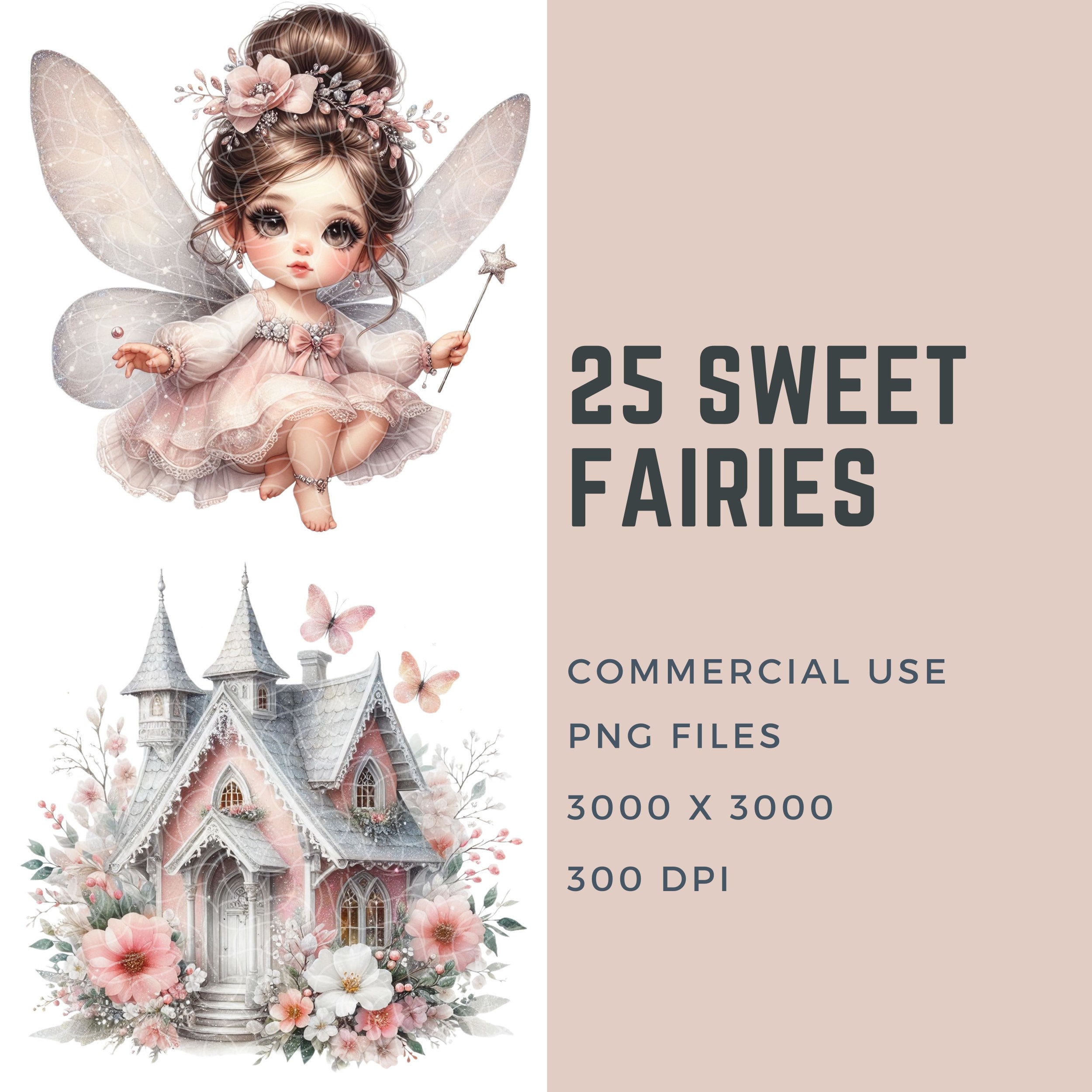 Sweet Fairies Clipart, Fairy PNG, Garden Fairies, Fairy Clipart Bundle ...