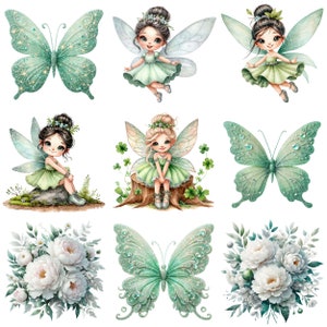 Sweet Fairies Clipart, Green Fairy PNG, Garden Fairies, Fairy Clipart ...