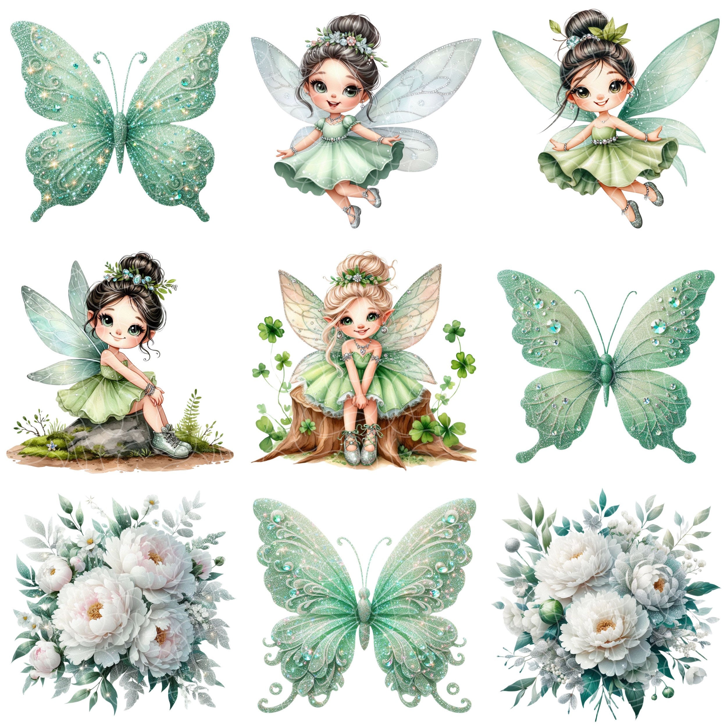 Sweet Fairies Clipart, Green Fairy PNG, Garden Fairies, Fairy Clipart ...