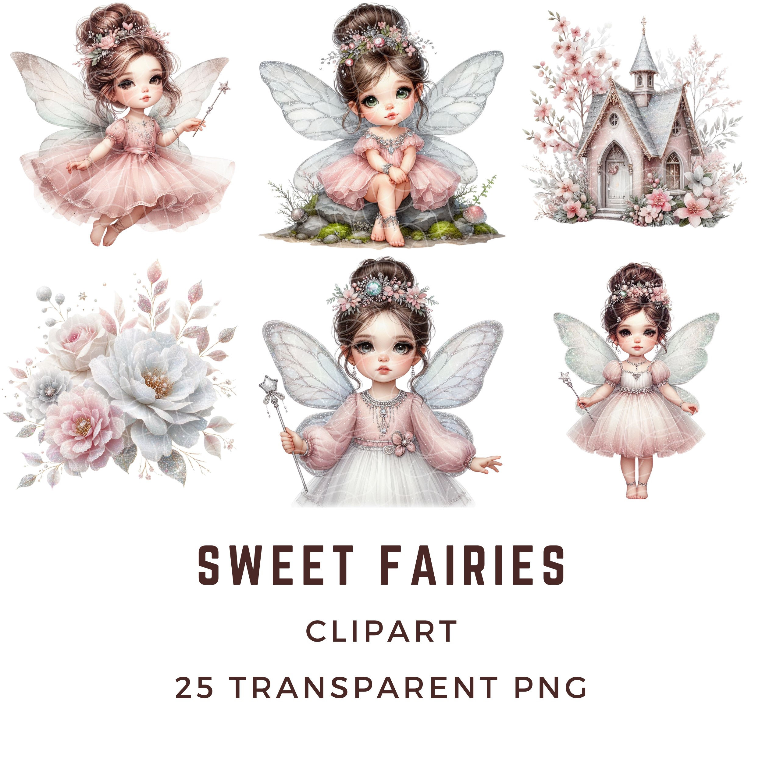 Sweet Fairies Clipart, Fairy PNG, Garden Fairies, Fairy Clipart Bundle ...