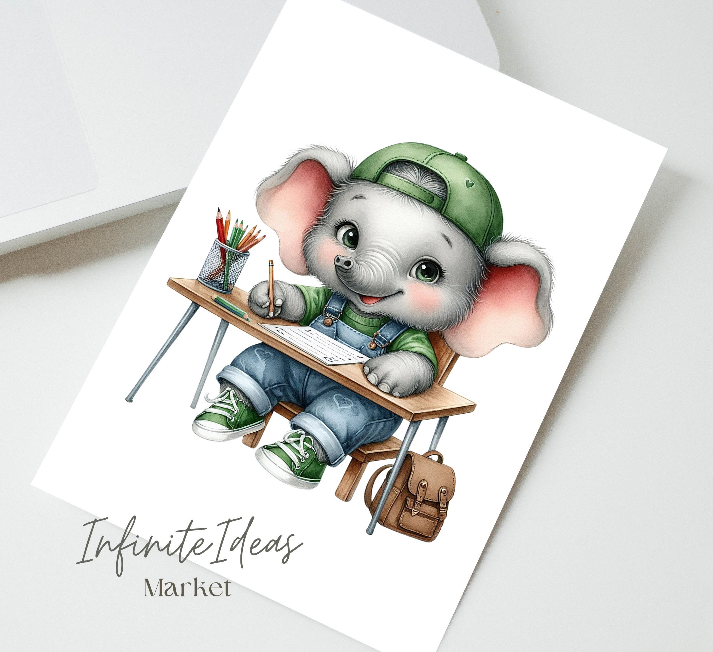 Cute Elephant Clipart, Animals Clipart, Elephant 43 PNG, Kids Clipart ...