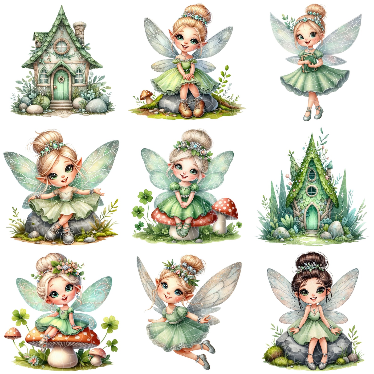 Sweet Fairies Clipart, Green Fairy PNG, Garden Fairies, Fairy Clipart ...