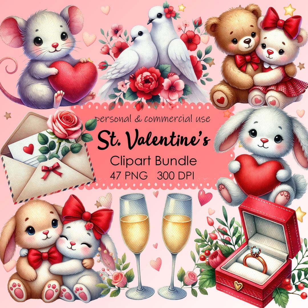 St. Valentine's Day Bundle PNG Clipart - Lovers Day, Couples, Cute ...