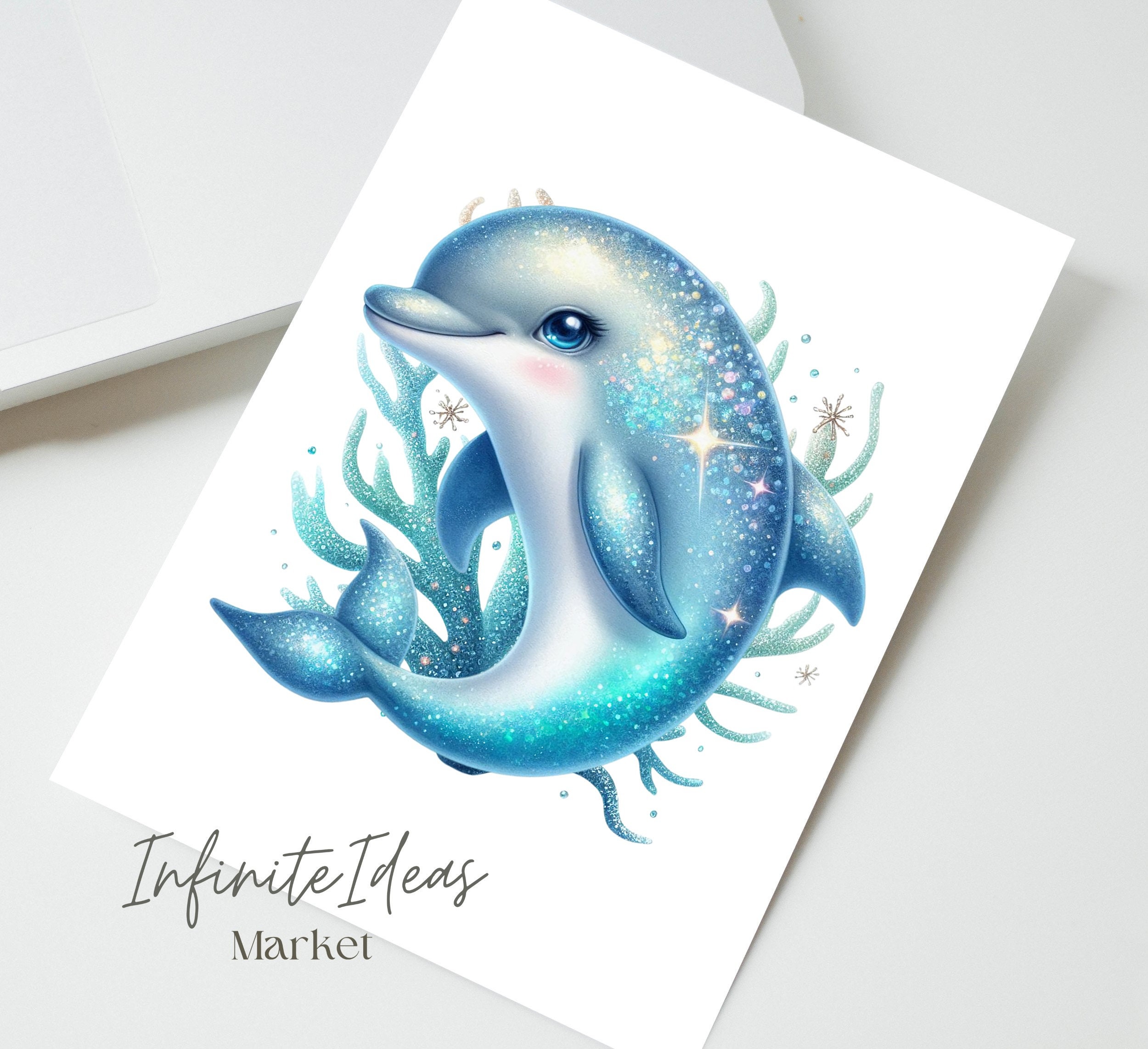 Adorable Glitter Sea Animals Clipart Pack - Cute Underwater Creatures ...