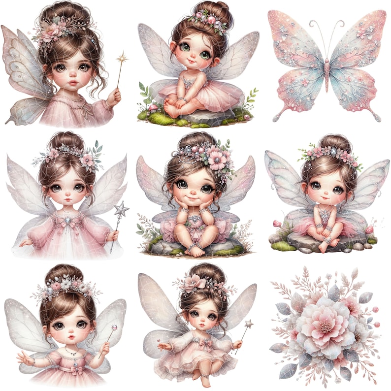 Sweet Fairies Clipart, Fairy PNG, Garden Fairies, Fairy Clipart Bundle ...