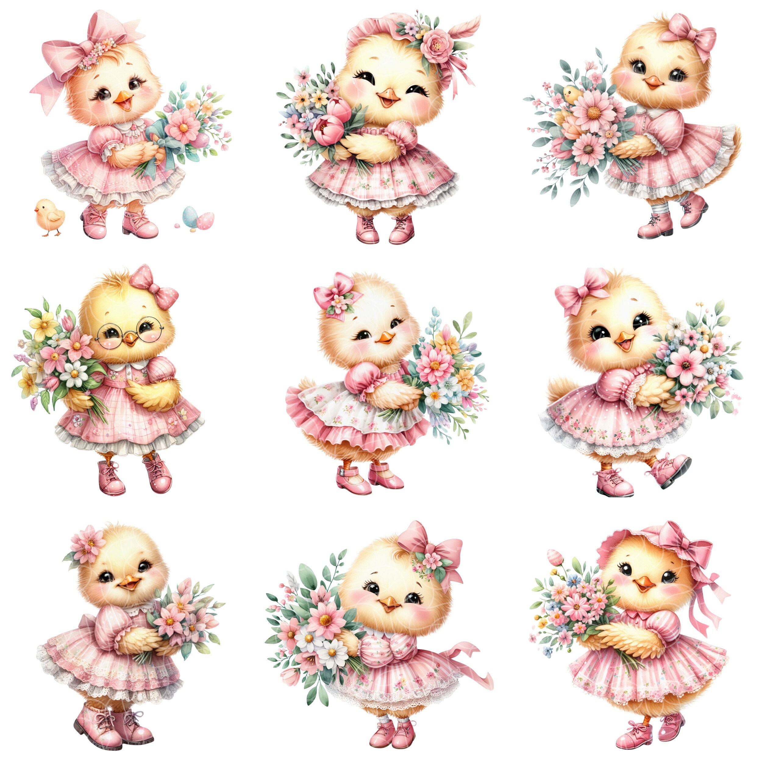 Cute Chicks Clipart, Easter Bundle Clipart, Easter Chicken Clipart ...