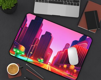 Neon City Mouse Pad, Gaming Mouse Pad, Desk Mat, Customize Mouse Pad ...