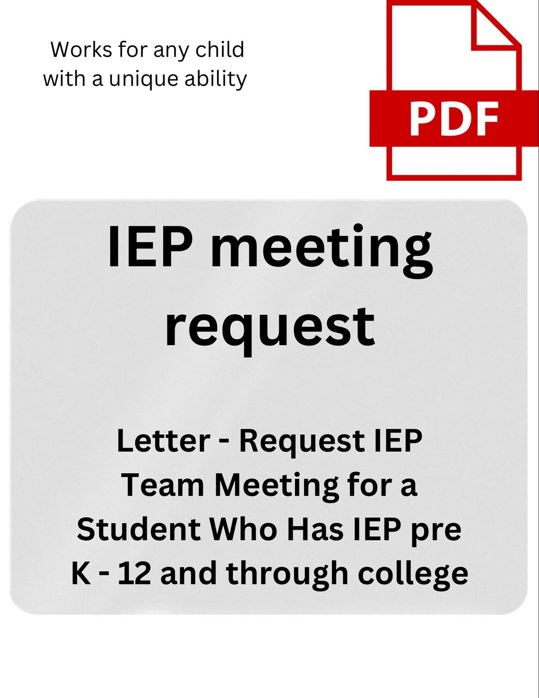 IEP Meeting Request Template - Etsy