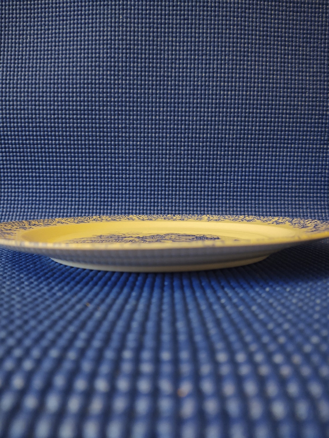 9" Vintage Blue/white Plate - Etsy