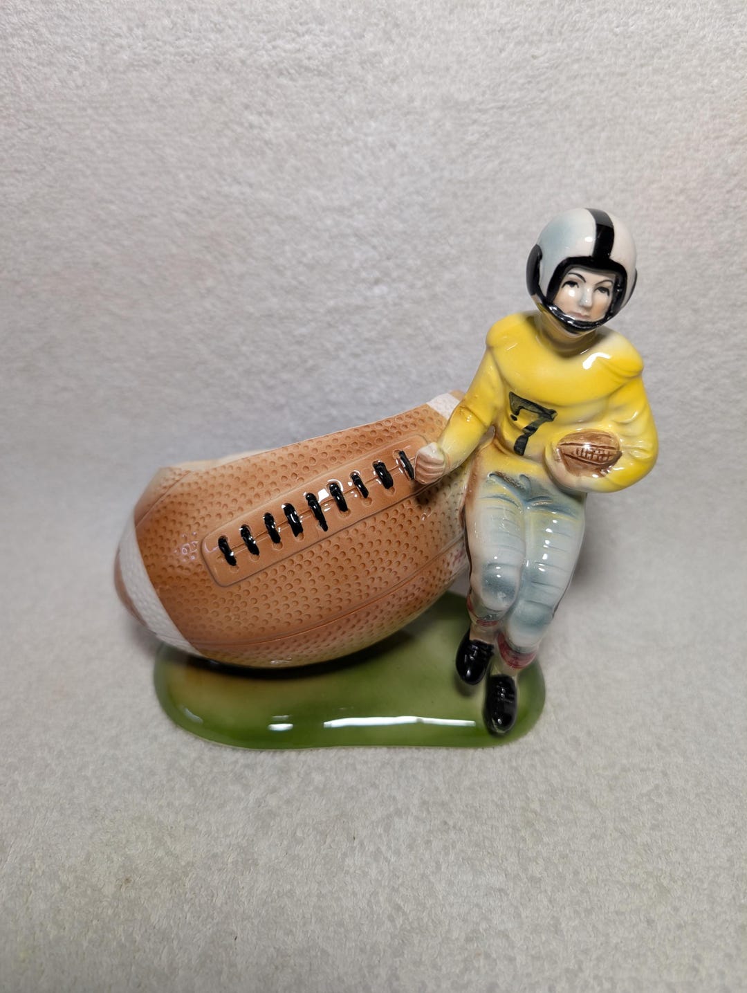 1960s Ceramic Football Player Pencil/trinket Holder, Planter 6" - Etsy