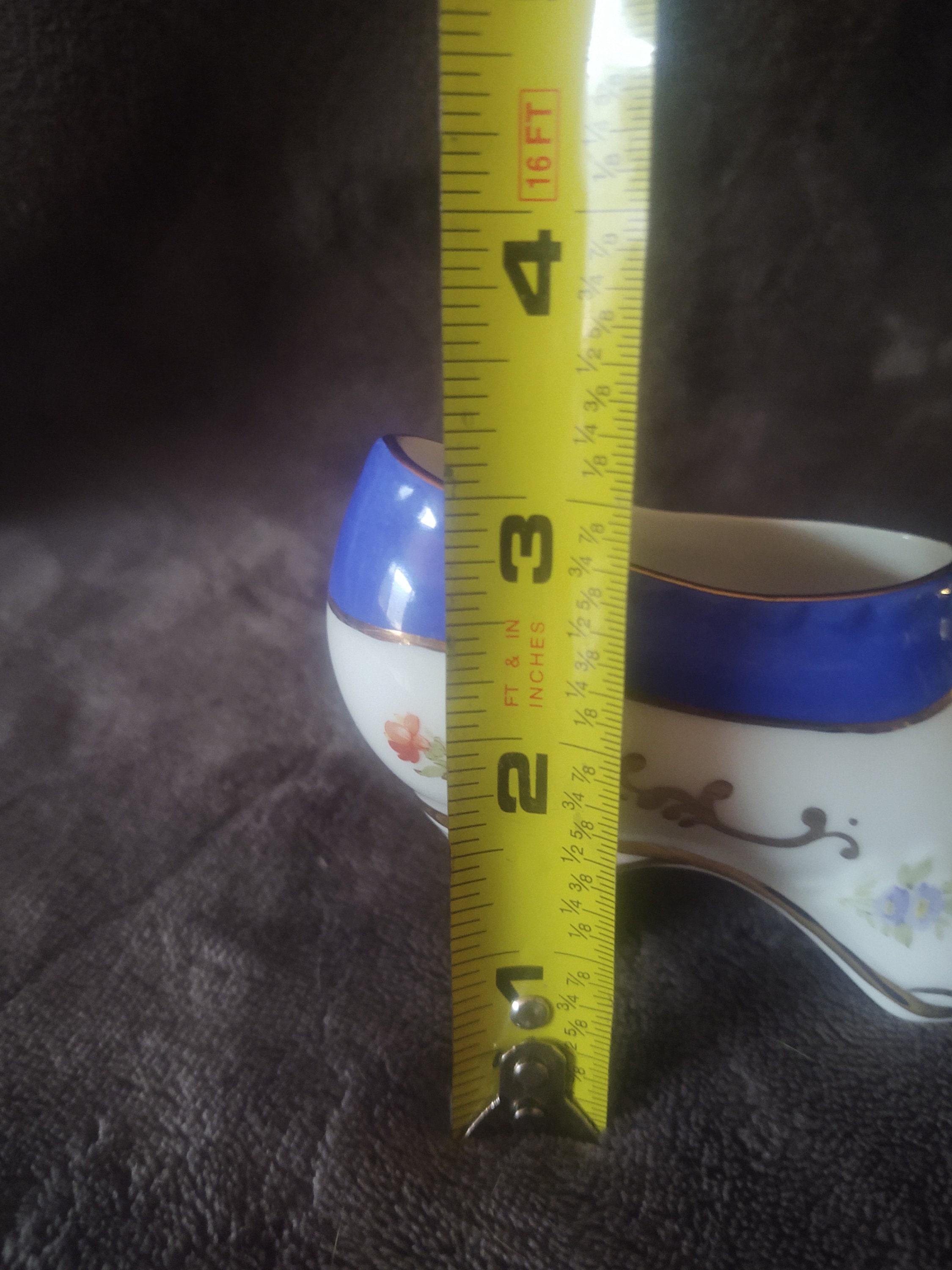 Beautiful Cracker Barrel Blue, White Floral High Heel Porcelain Shoe - Etsy