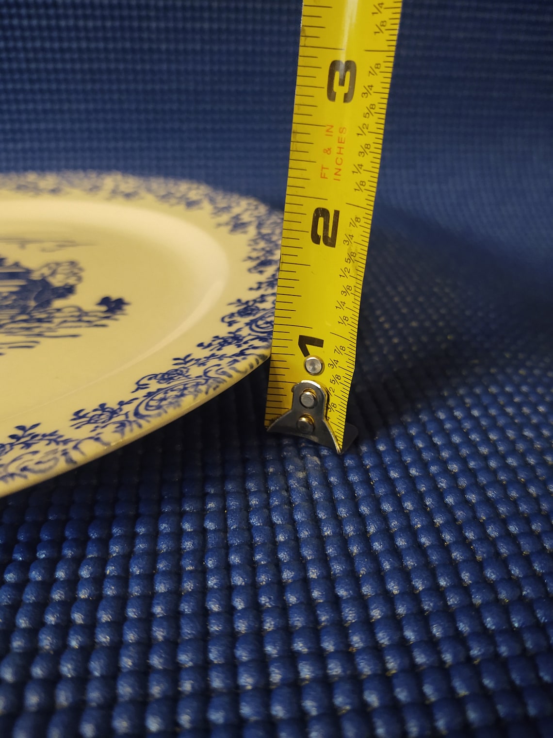 9" Vintage Blue/white Plate - Etsy