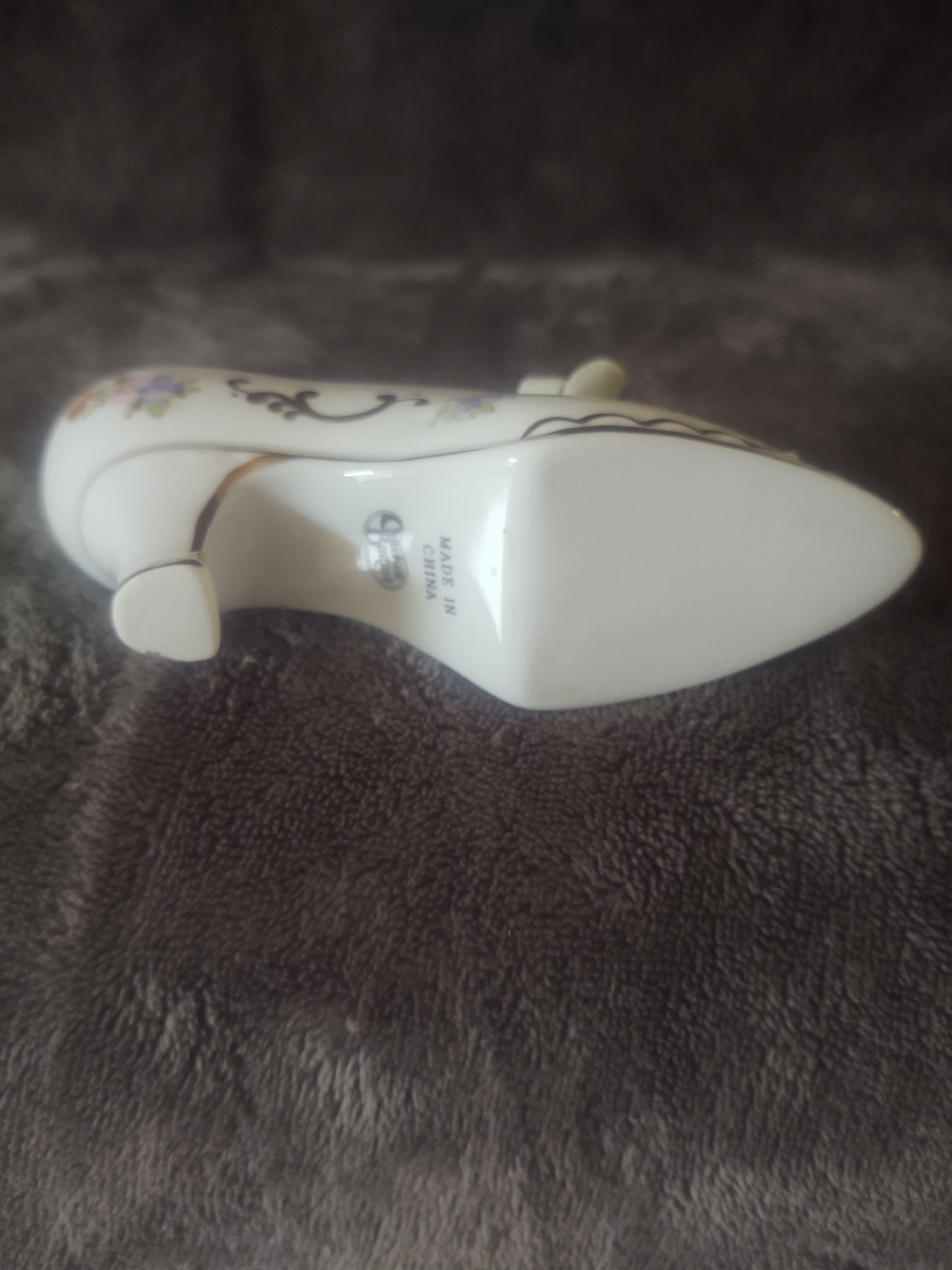Beautiful Cracker Barrel Blue, White Floral High Heel Porcelain Shoe - Etsy