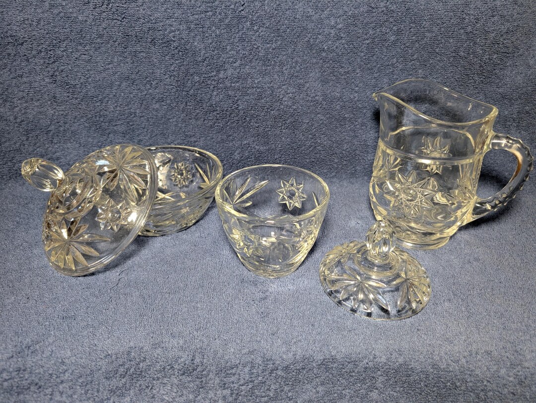 Anchor Hocking Star of David Pitcher/sugar Bowl/candy Dish. No Chips or ...