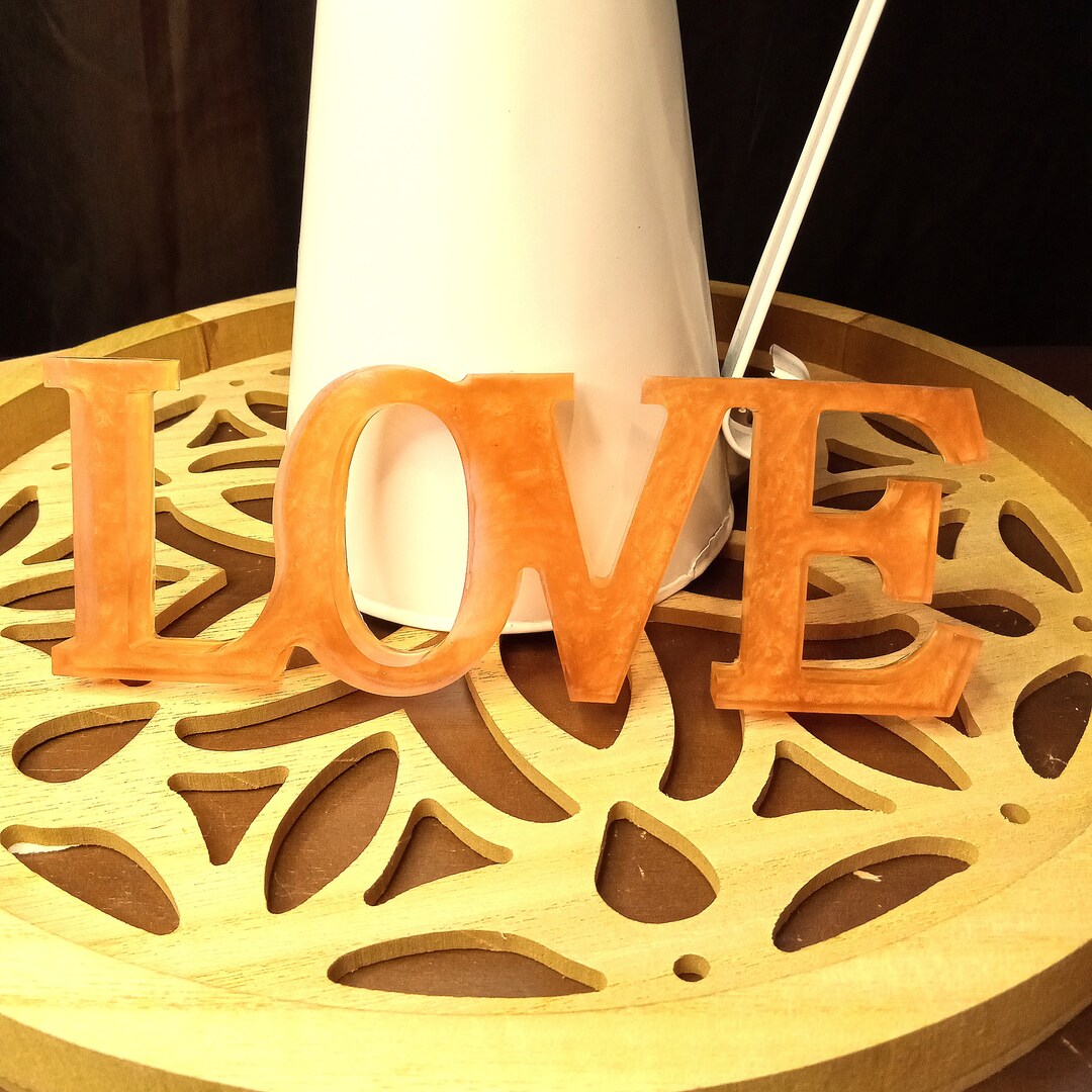 Purple and Gold Standing Resin Love Sign - Etsy