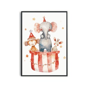 Circus Animal Friends Wall Art, Circus Theme Kids Wall Art,baby Circus ...