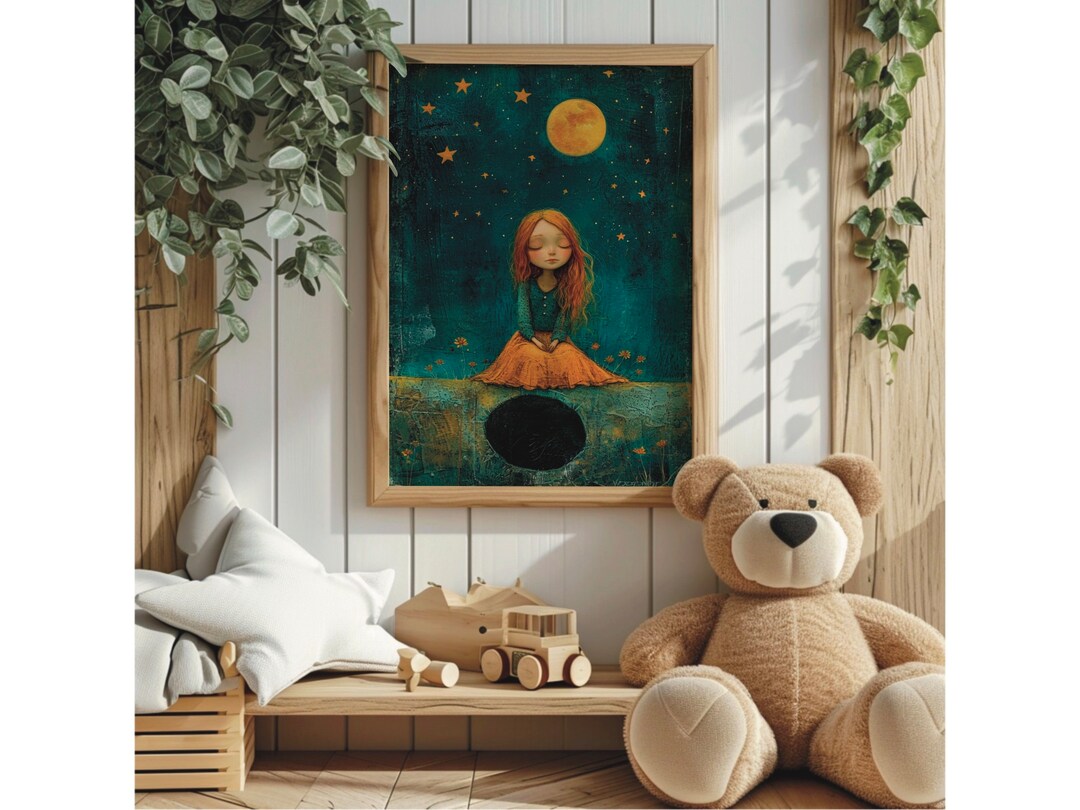Moonchild Wall Art, When You Wish Upon a Star, Girl and the Moon ...