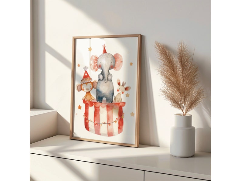 Circus Animal Friends Wall Art, Circus Theme Kids Wall Art,baby Circus ...