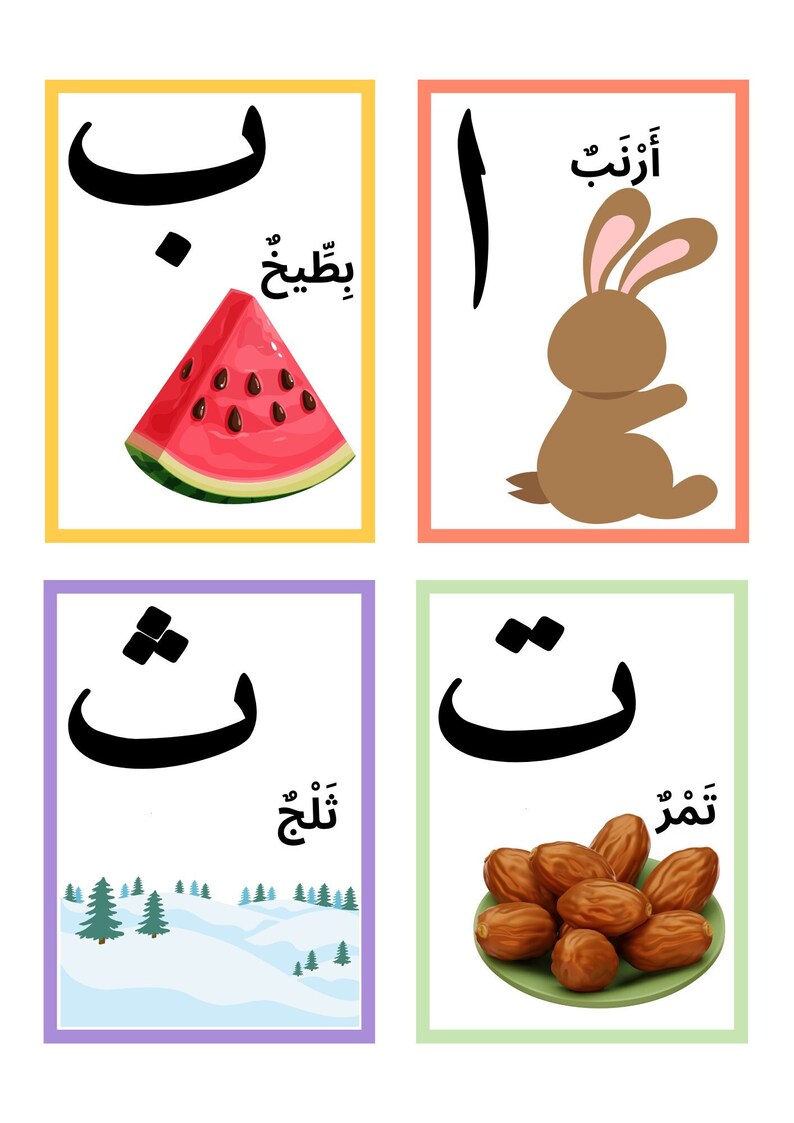 Arabic Alphabet Phonics Flashcards - Etsy Canada