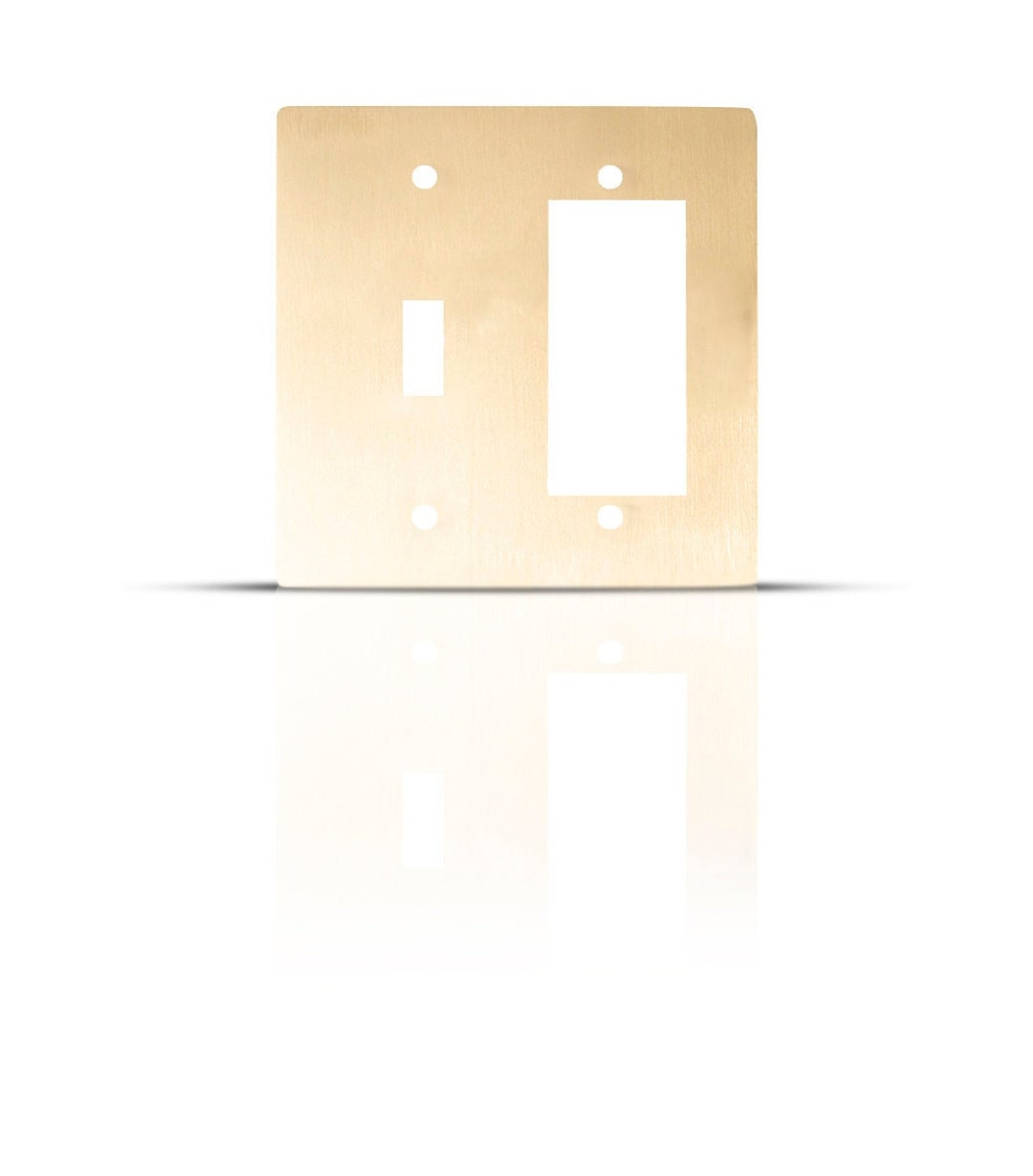 Brass Switch Plate Cover Combination 1 Decora/gfci/rocker and 1 Toggle ...