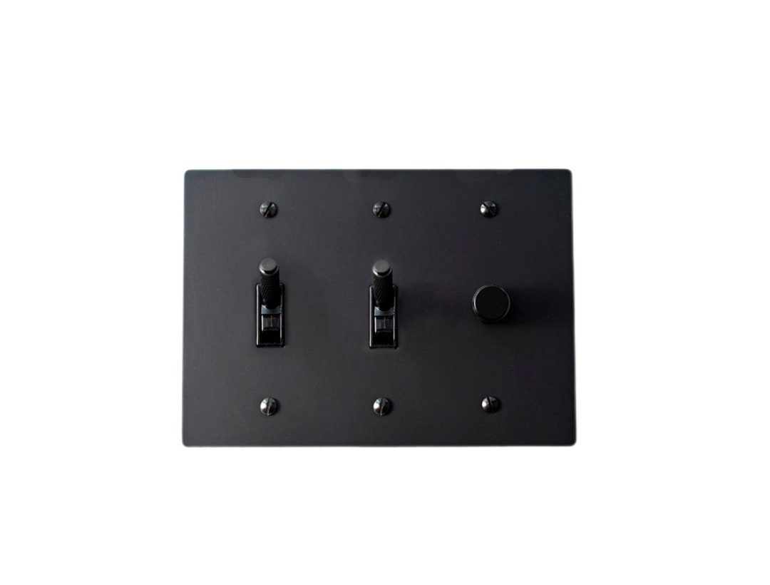 Brass Knurled Toggle Switch and Rotary Dimmer With Brass Knob for Home ...