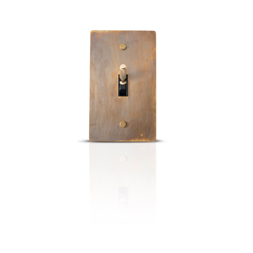 Handcrafted Antique Brass Light Switch Plate Elegant Toggle Switch ...