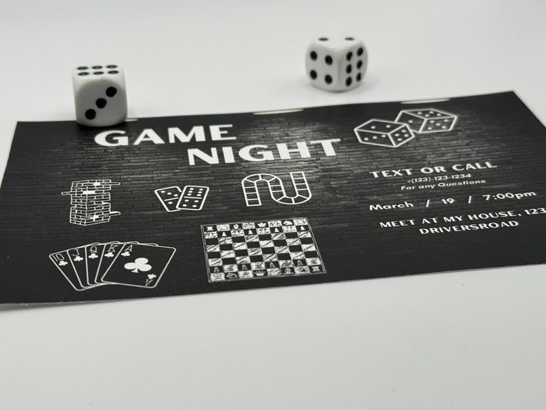 Editable Game Night Invitation Template - Customizable Canva Design for ...