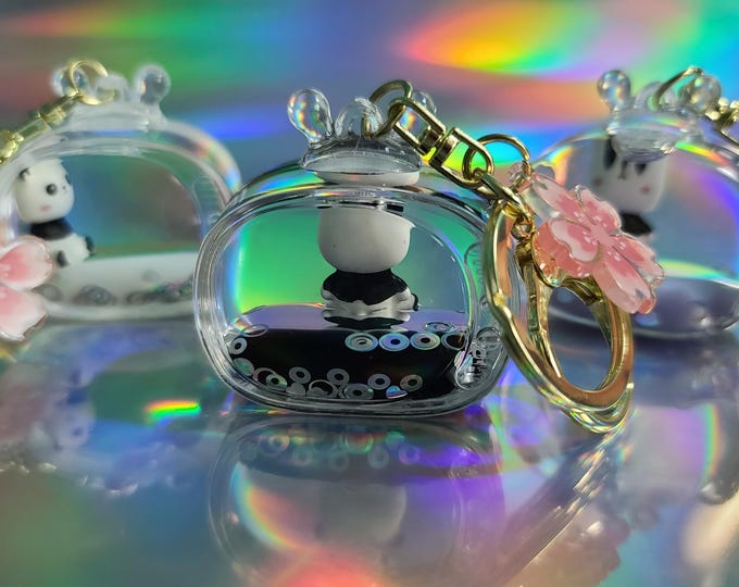 Blue Gems and Stars Liquid Motion Fidget Keychain - Etsy