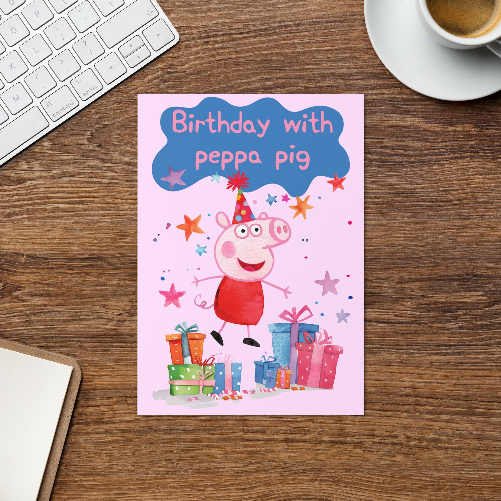 Peppa Pig Digital Download Peppa Pig Birthday Card Editable Peppa Pig ...