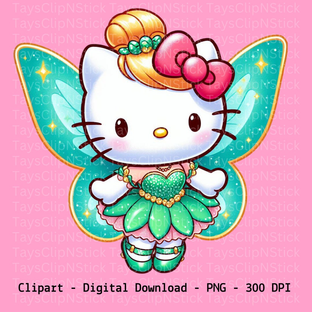 Hello Green Fairy Clipart Digital Download PNG 300 DPI - Etsy