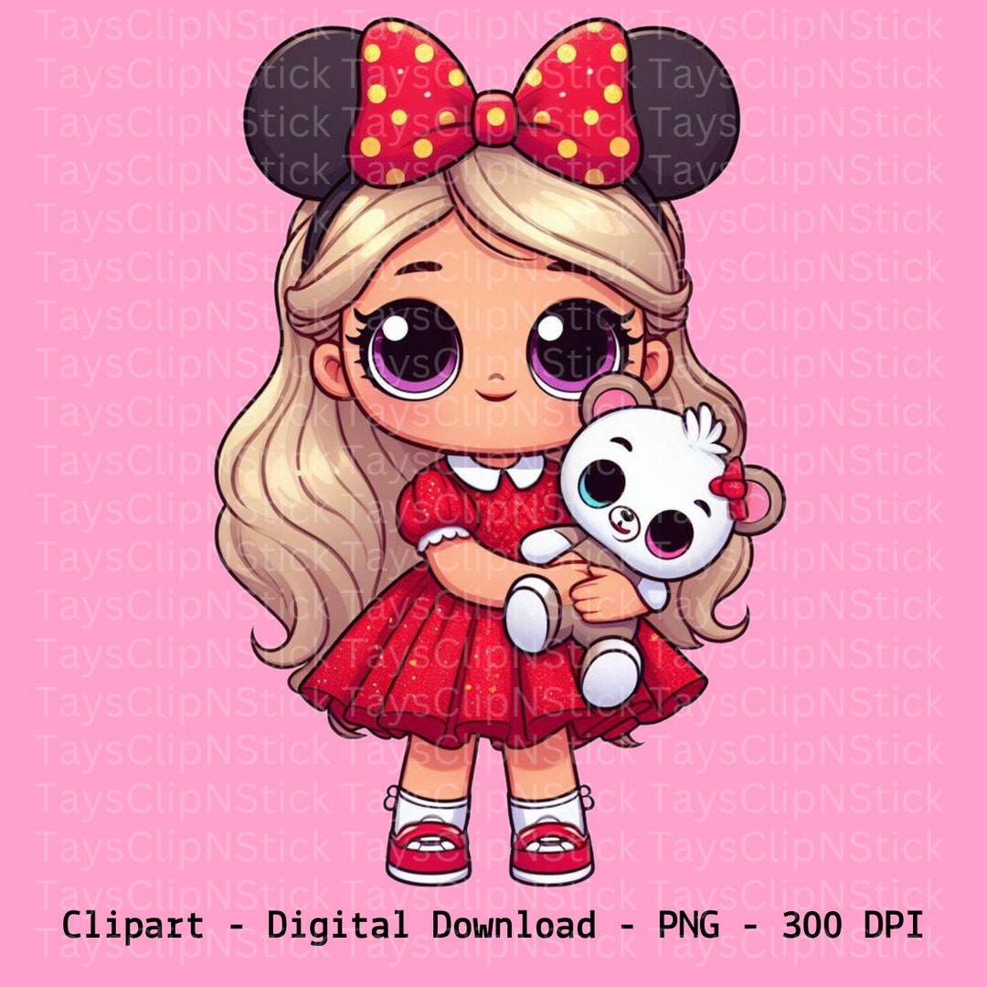 Cute Doll Style Girl Clipart Digital Download PNG 300 DPI - Etsy