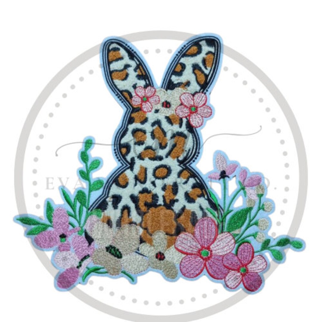 Easter Bunny Chenille Patch, Large Iron on Patch, Iron on Patch, Iron ...