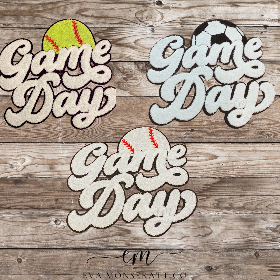 Game Day Chenille Patch, Softball Game Day, Soccer Game Day, Baseball Game Day, Sports Chenille ...