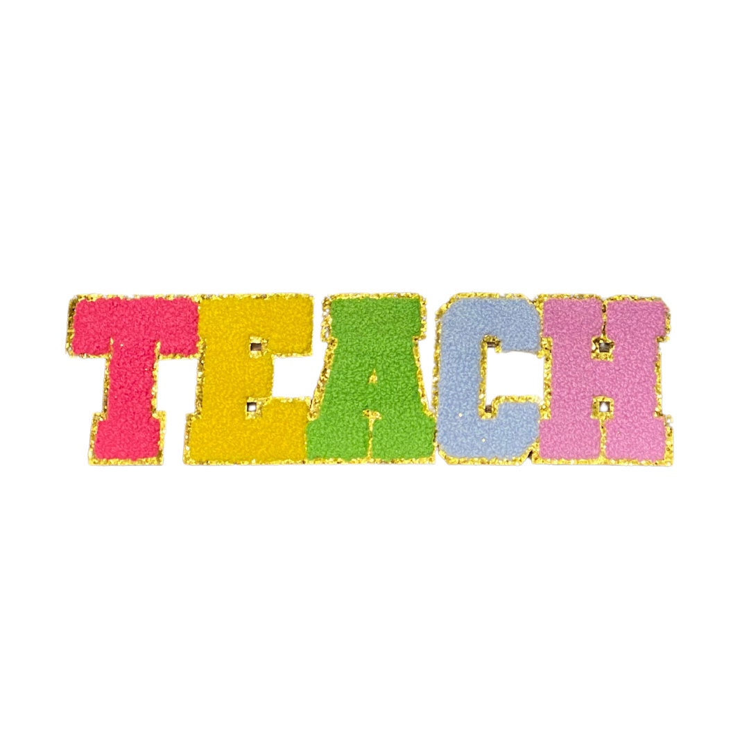 TEACH Chenille Patch, Teacher Gift, Iron on Chenille Patch, Iron on ...