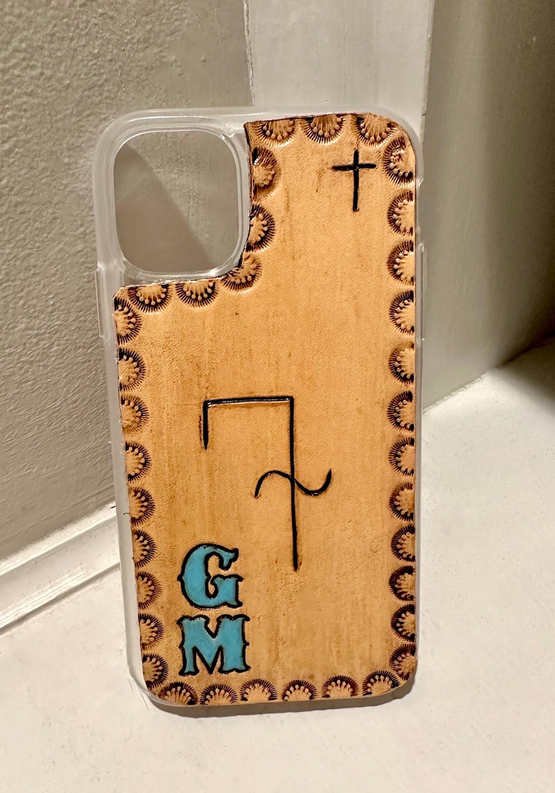 Custom Hand Tooled Leather Phone Case - Etsy
