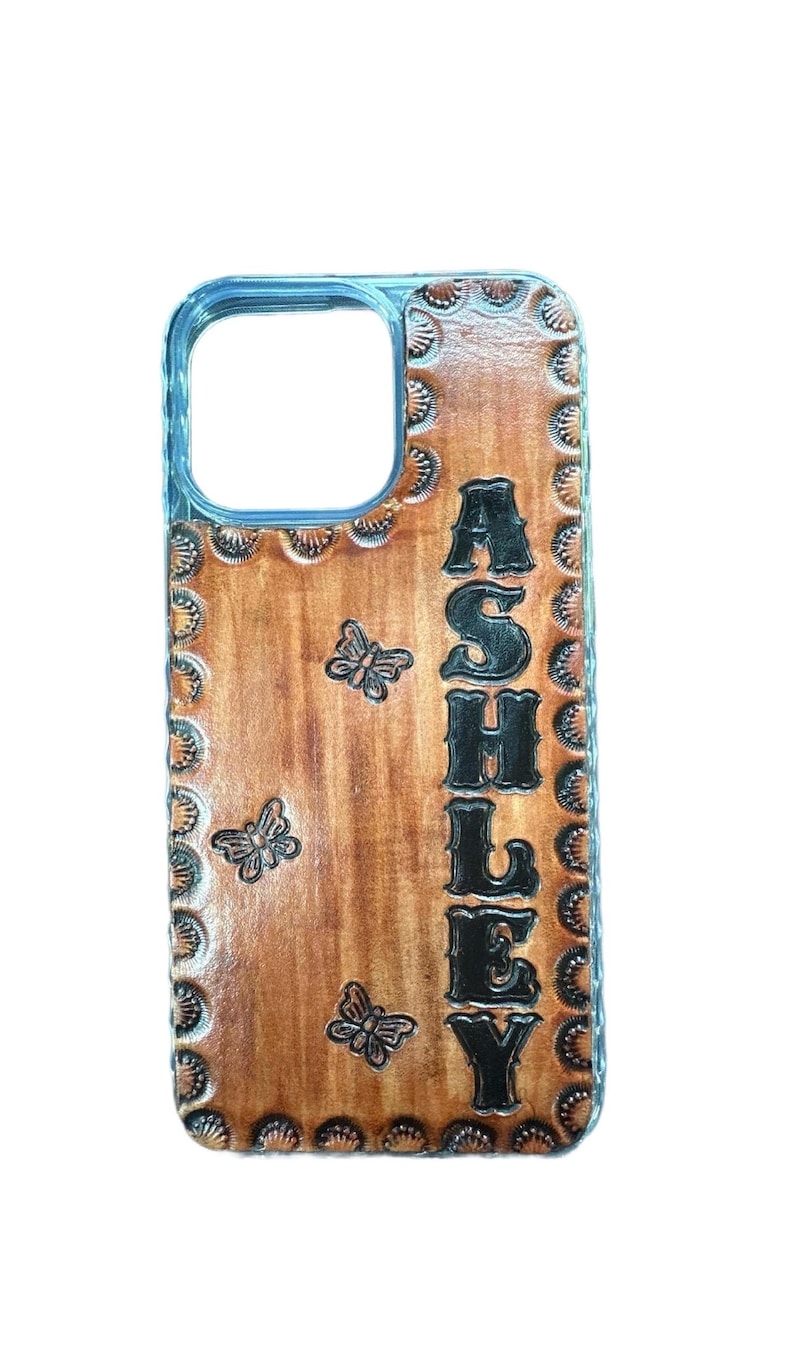 Custom Hand Tooled Leather Phone Case - Etsy
