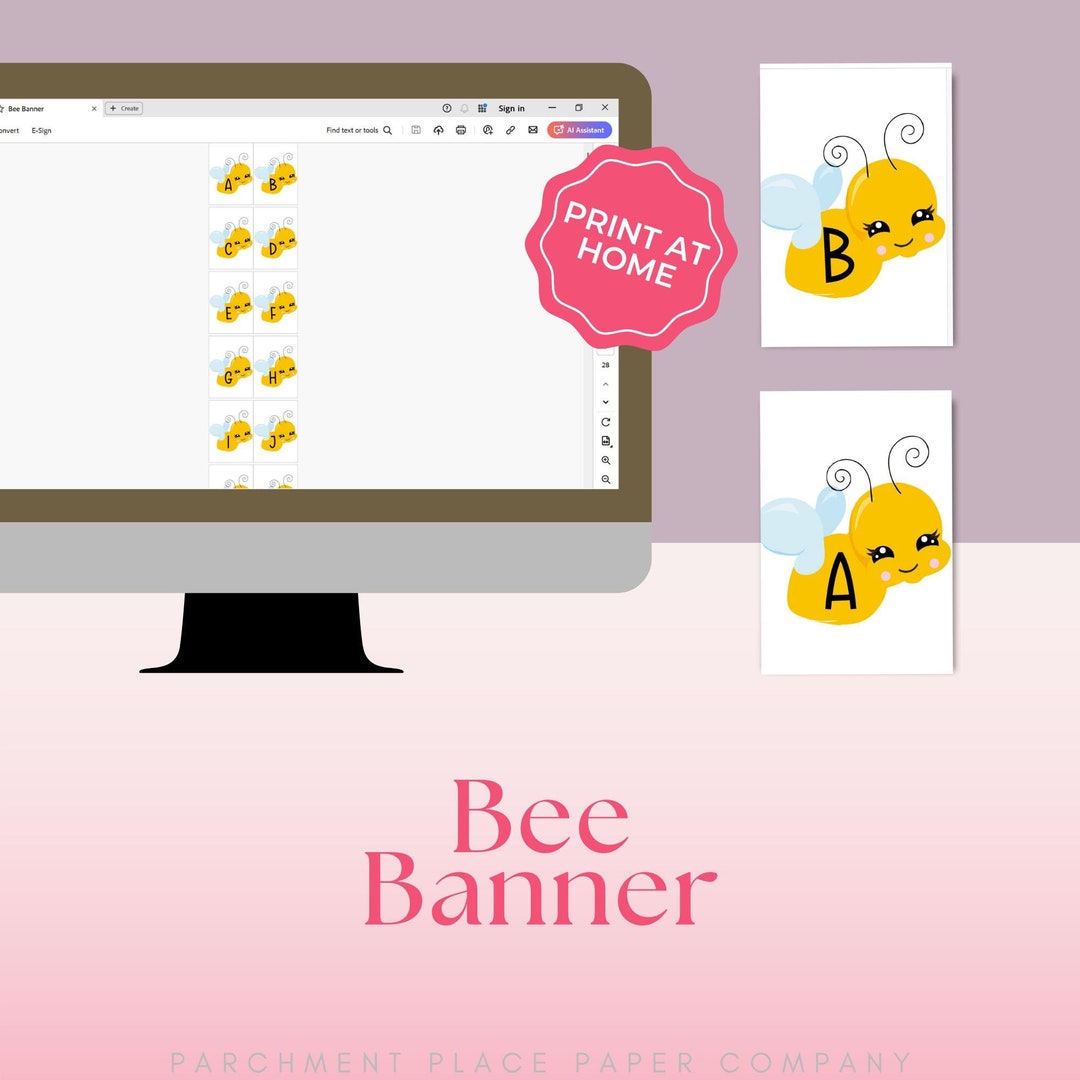 Bee-themed Alphabet Banner Printable – DIY Customizable Digital ...