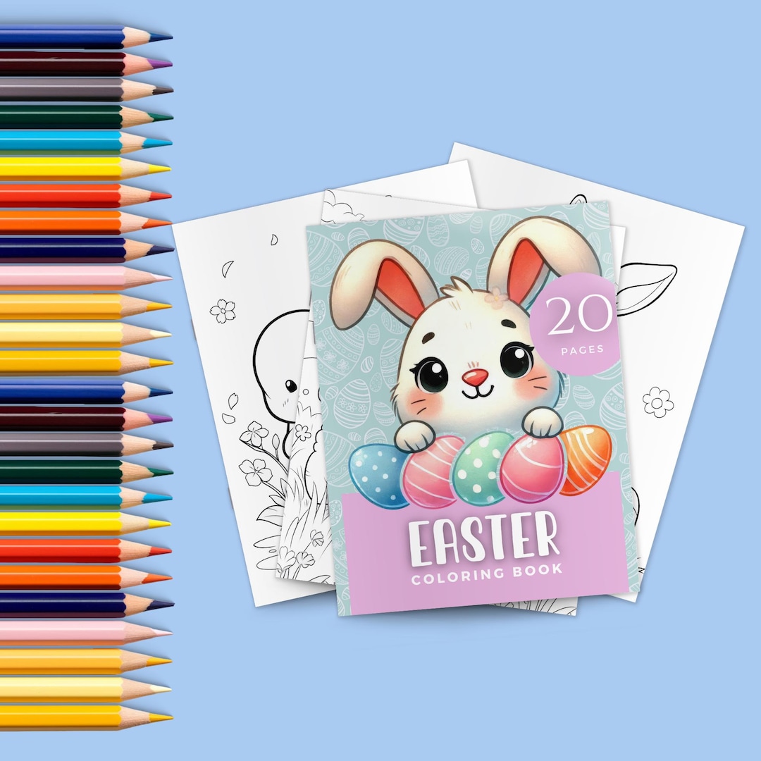 Easter Coloring Book Printable – Cute Bunny & Pastel- 20 Pages ...