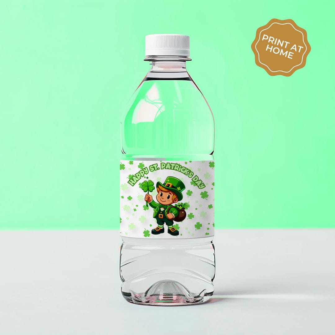 Little Leprechaun’s St. Patrick’s Day Water Bottle Labels, Printable ...