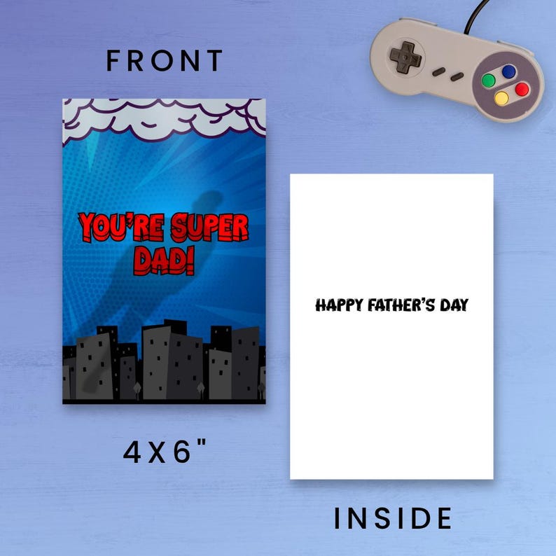 Printable Father's Day Card: Superhero Dad | Comic Book Style | 4x6 ...