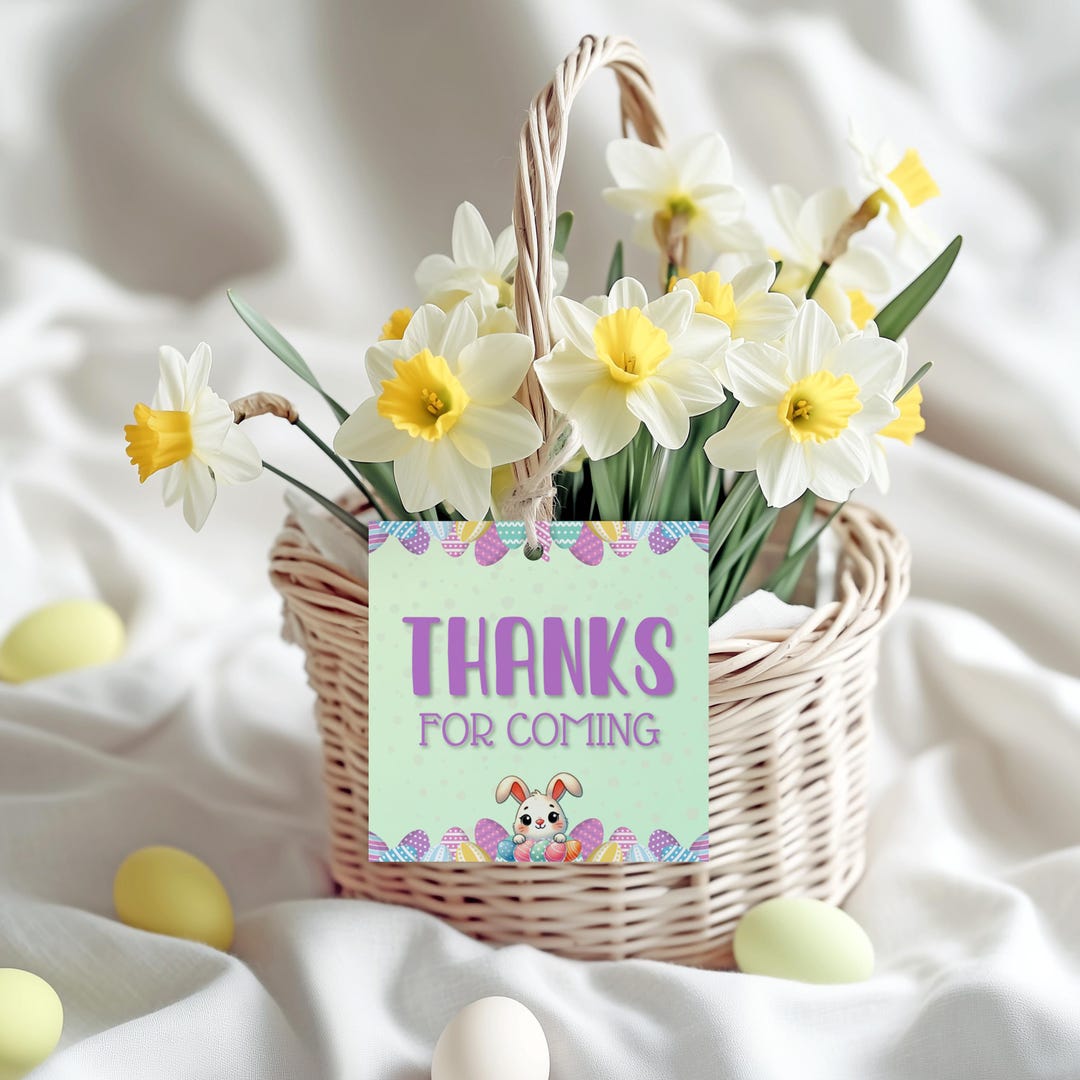 Easter Thank You Tags Printable- Green – Adorable Bunny & Pastels ...