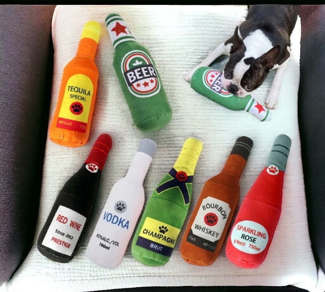 Dog Toy Alcoholic Beverages, Dog Chew Toy, Beer, Whiskey, Vodka, Wine ...