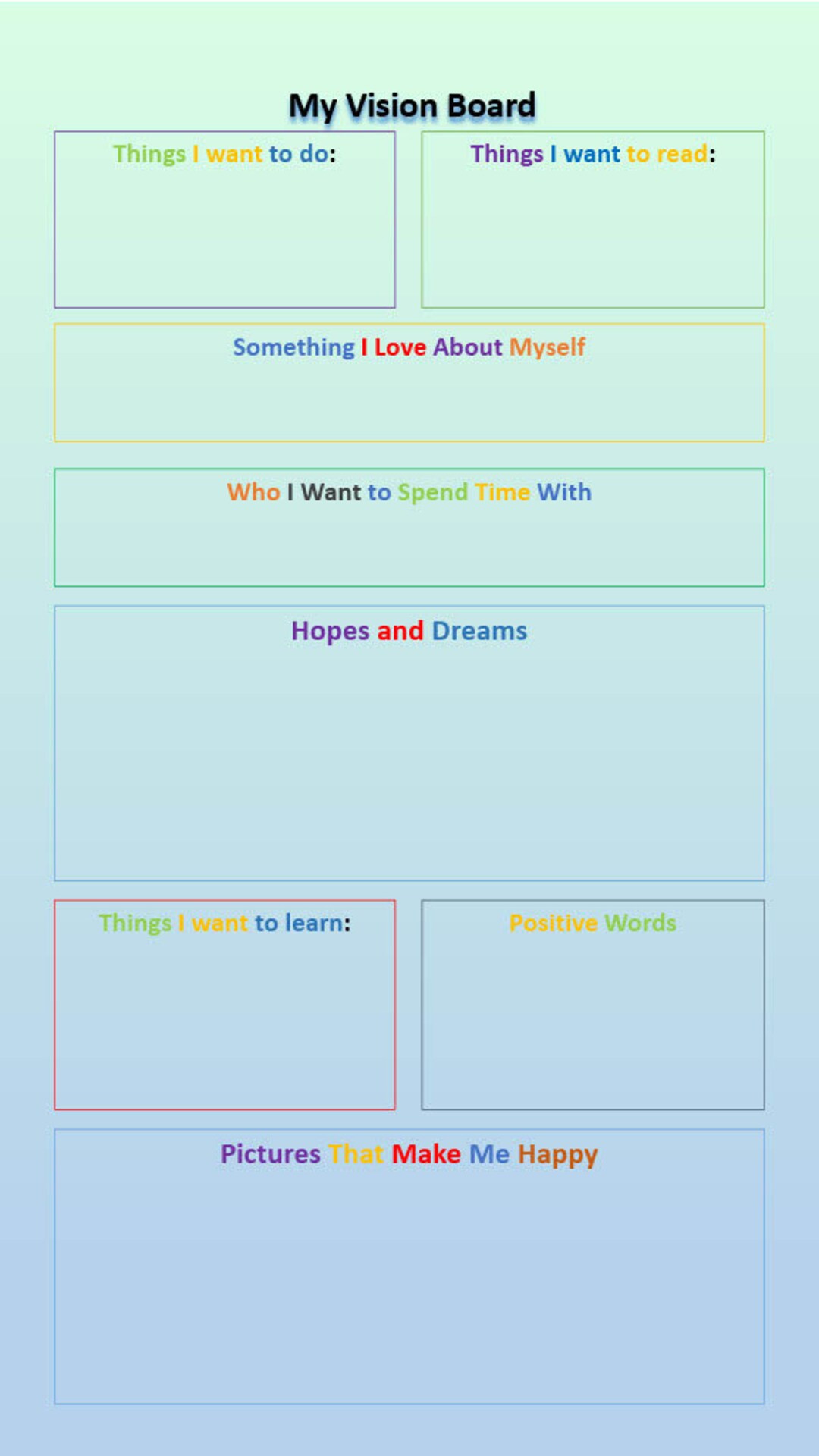 Vision Board Children/ Kids/ Teens - Etsy