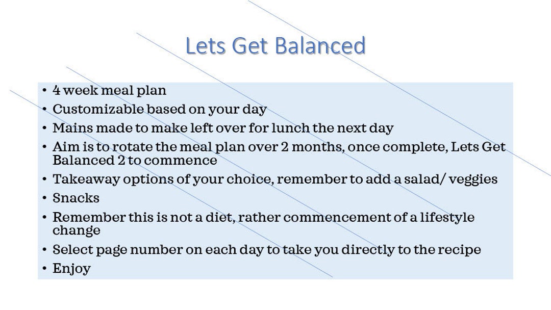 4 Week Rotational Meal Plan Lets Get Balances Low Calorie, High ...