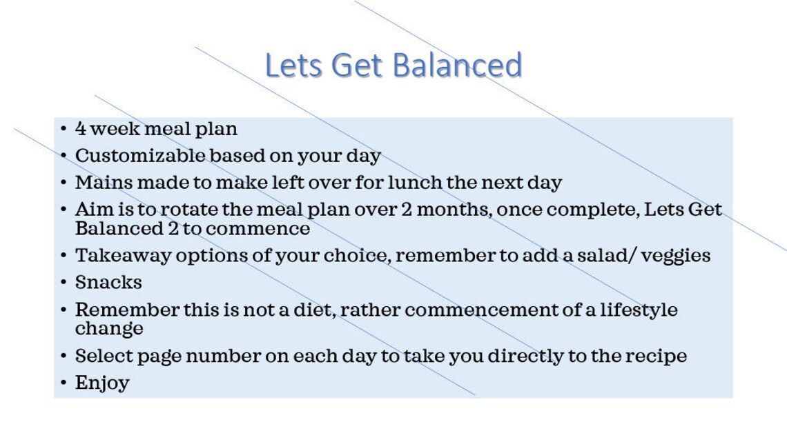 4 Week Rotational Meal Plan Lets Get Balances Low Calorie, High ...