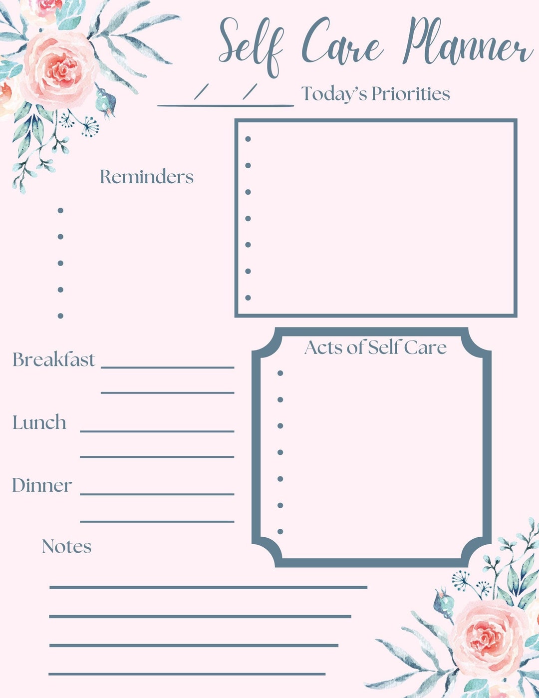 Self Care Planner - Digital Download Collection - Etsy