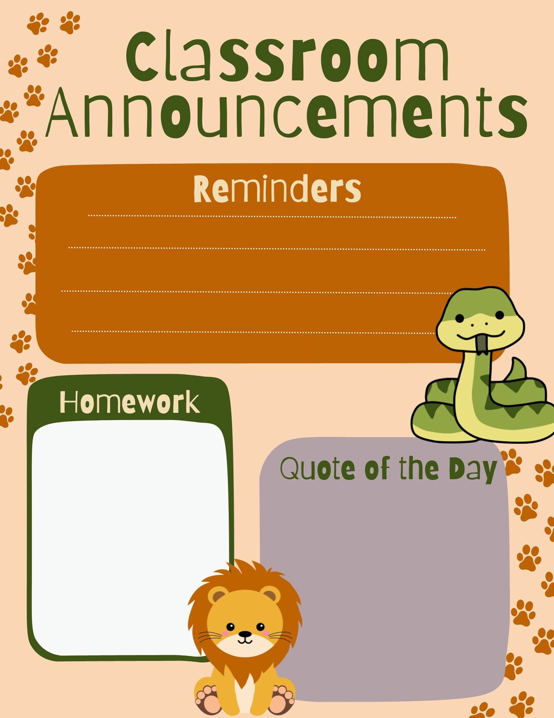 Classroom Animal Collection - Digital Download Posters - Etsy