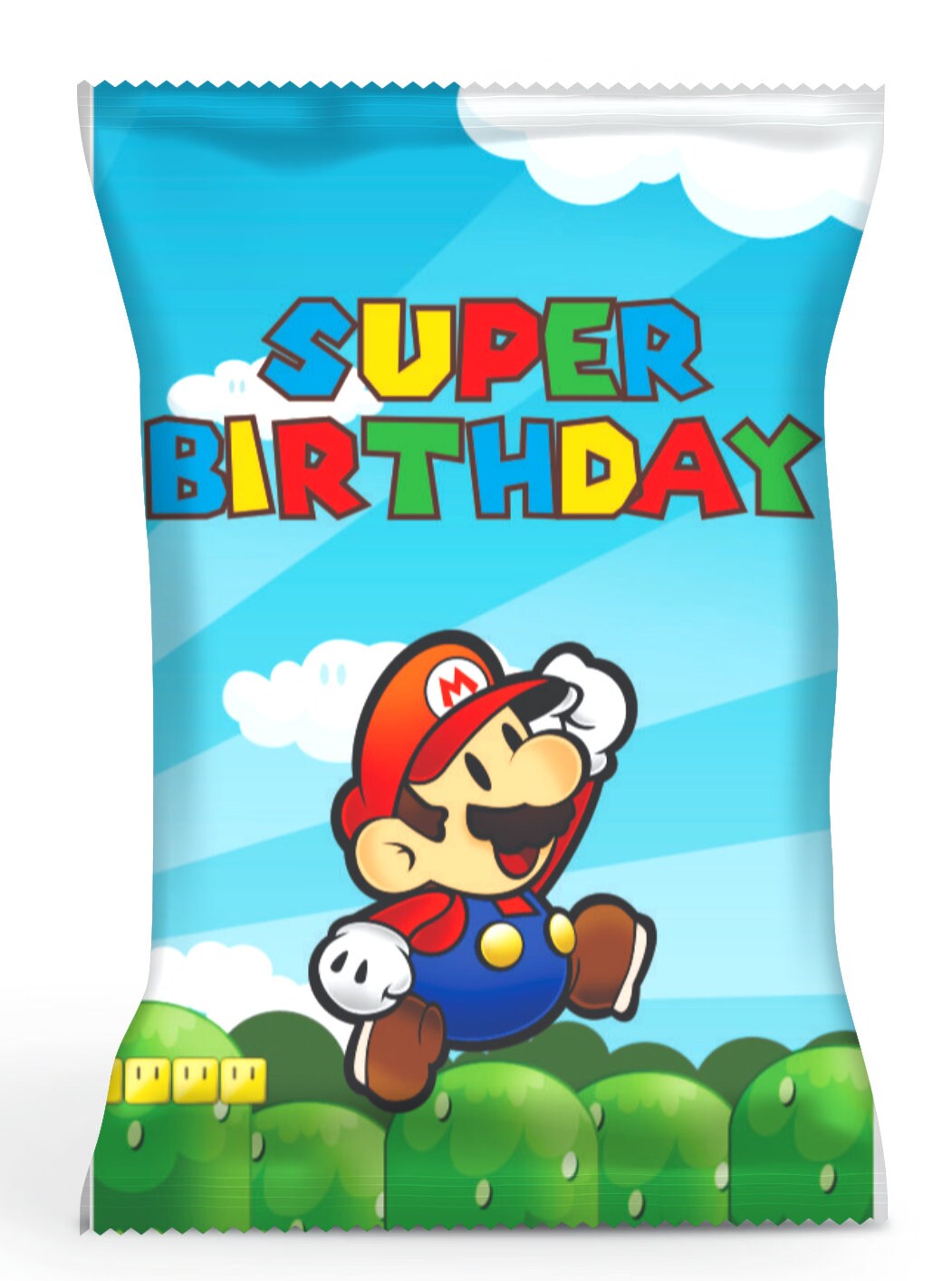 Super Mario Chip Bag Labels Mario Party Treats Mario Party Favors Chip ...